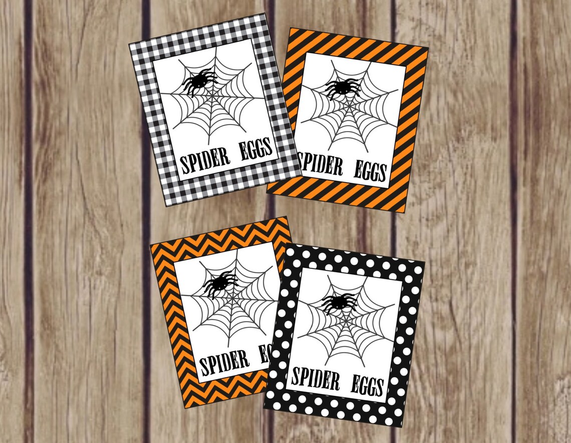 Printable Spider Eggs Halloween Tags & Bag Topper. Perfect for - Etsy