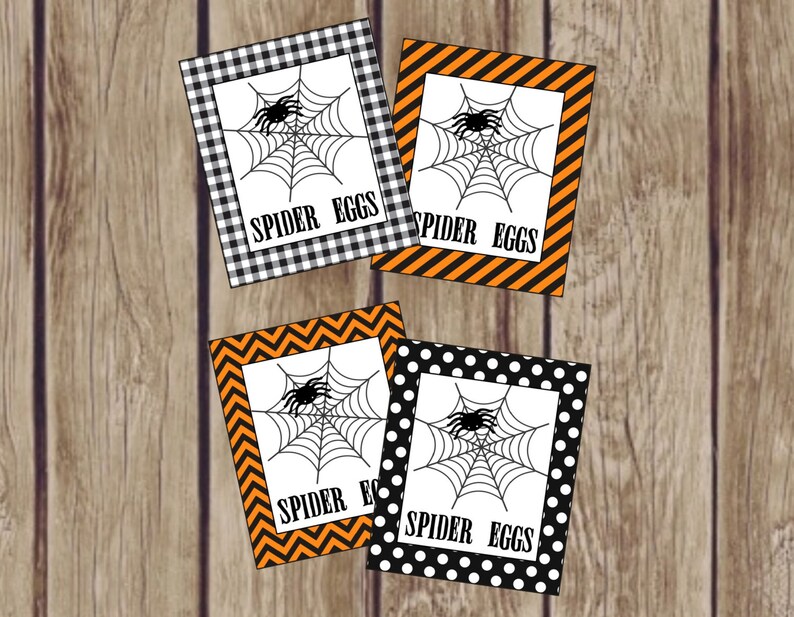 Printable Spider Eggs Halloween Tags & Bag Topper. Perfect for - Etsy