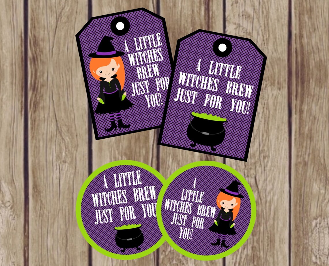 A Little Witches Brew Just for You! Halloween Tags. Perfect Apple Sauce ...