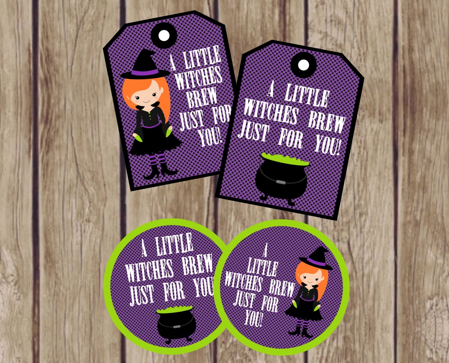 A Little Witches Brew Just for You! Halloween Tags. Perfect Apple Sauce ...