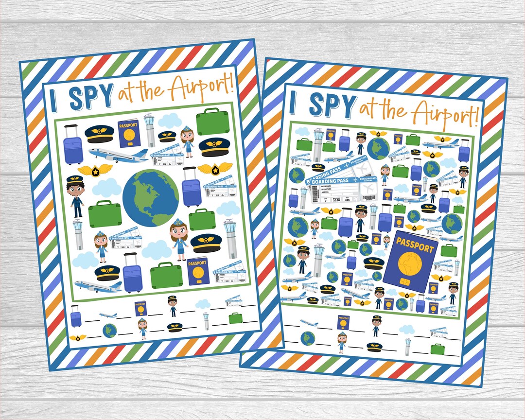 I Spy at the Airport Printable Games. 5 Different Sheets Easier to ...