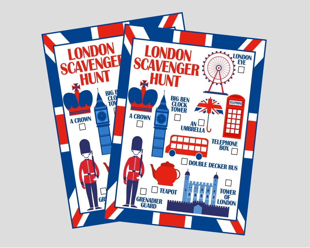 Printable London Scavenger Hunt. Travel & Sightseeing Activity for Kids ...