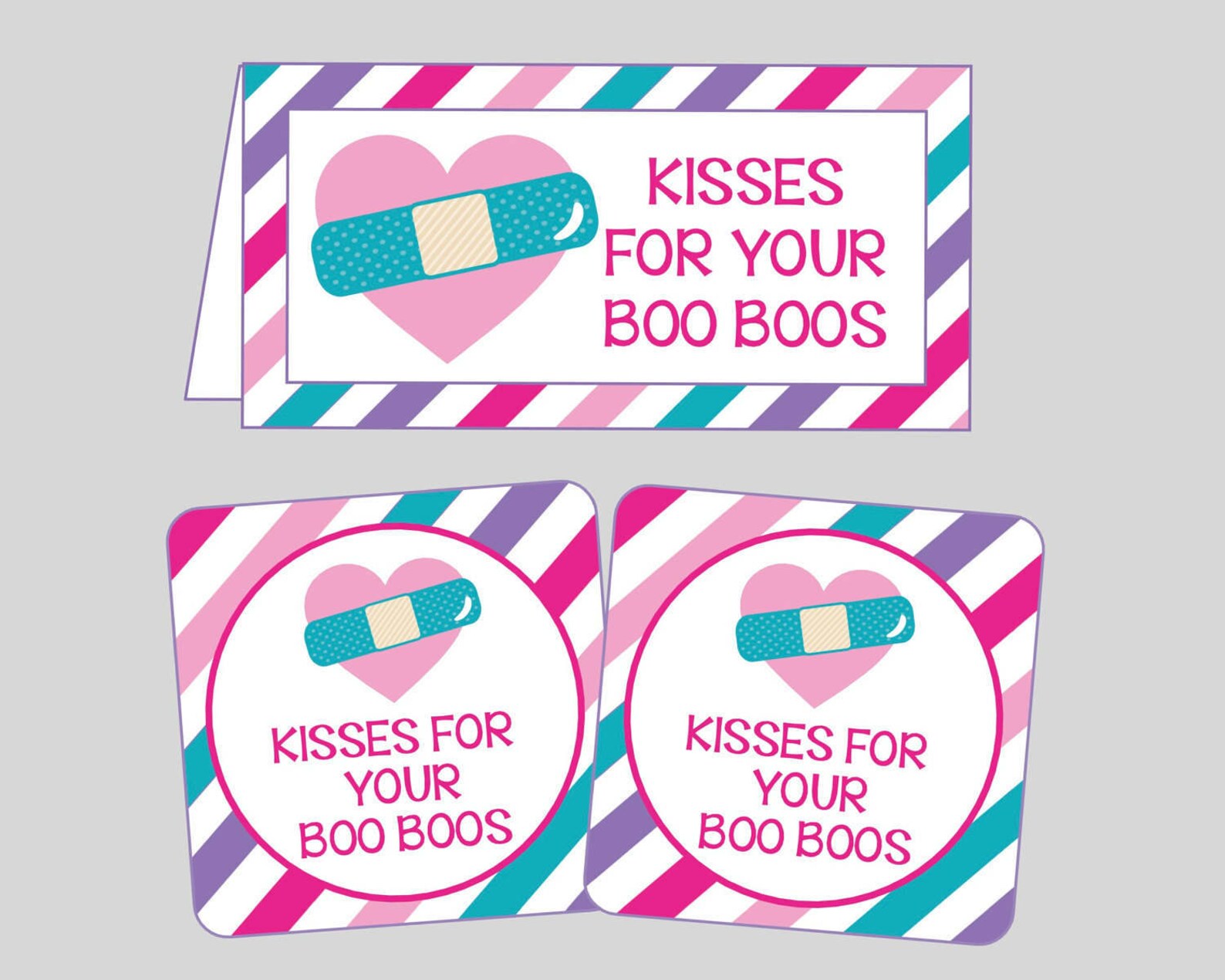 Kisses for Your Boo Boos Tag & Bag Toppers for Doctor Party. Instant ...