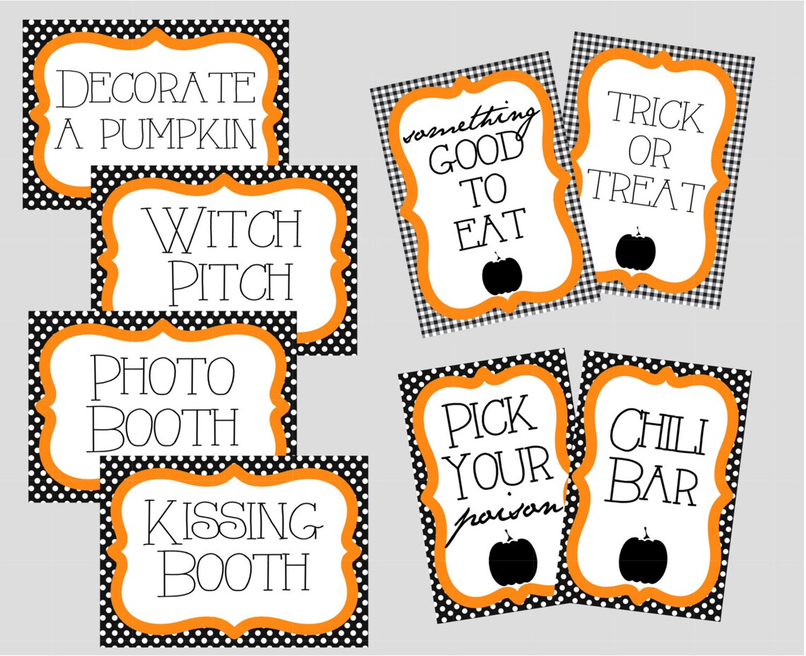 Preppy Halloween Party Package. Black & Orange Gingham Polka - Etsy