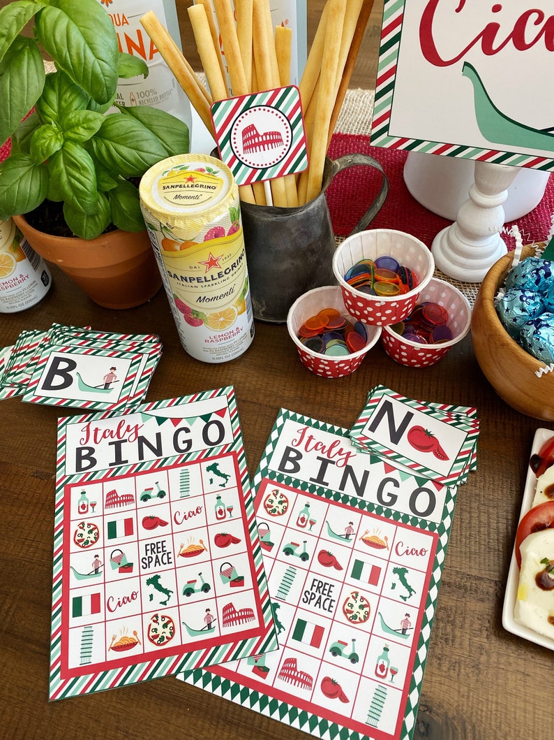 Printable Italy Bingo Game. 12 Card Italy Bingo Game Set for Italy ...