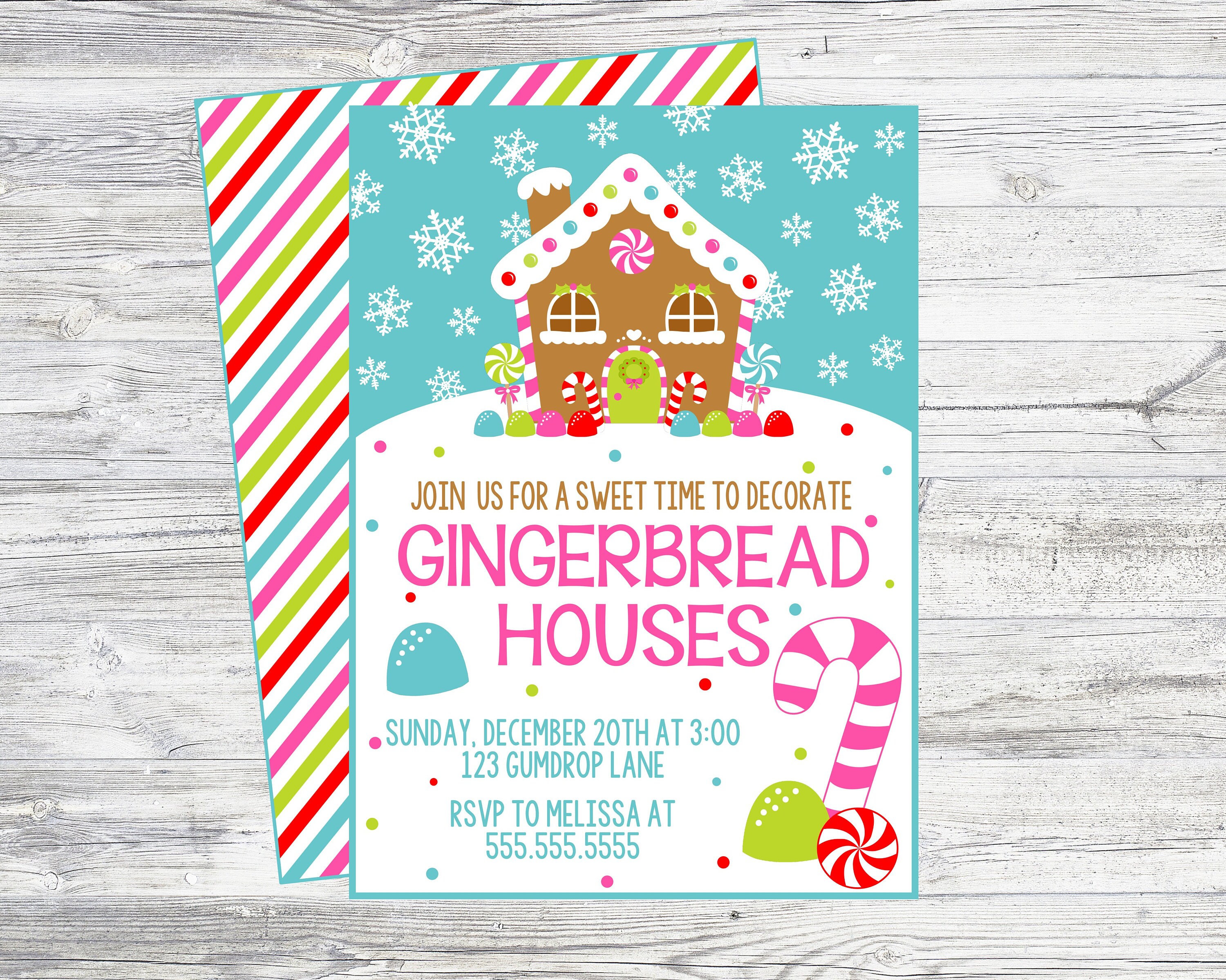 Gingerbread House Party Invitation Wording Girls Gingerbread Christmas