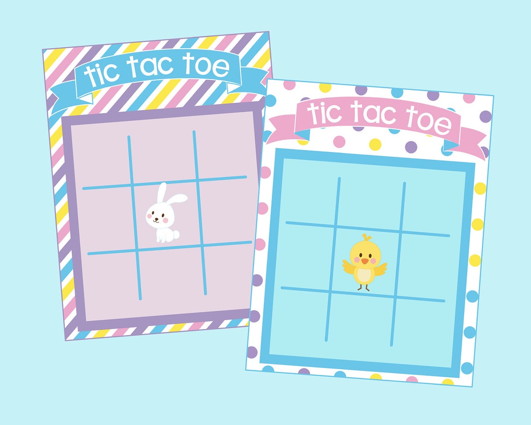 Easter Tic Tac Toe Game. Printable Tic Tac Toe Game for Easter Basket ...