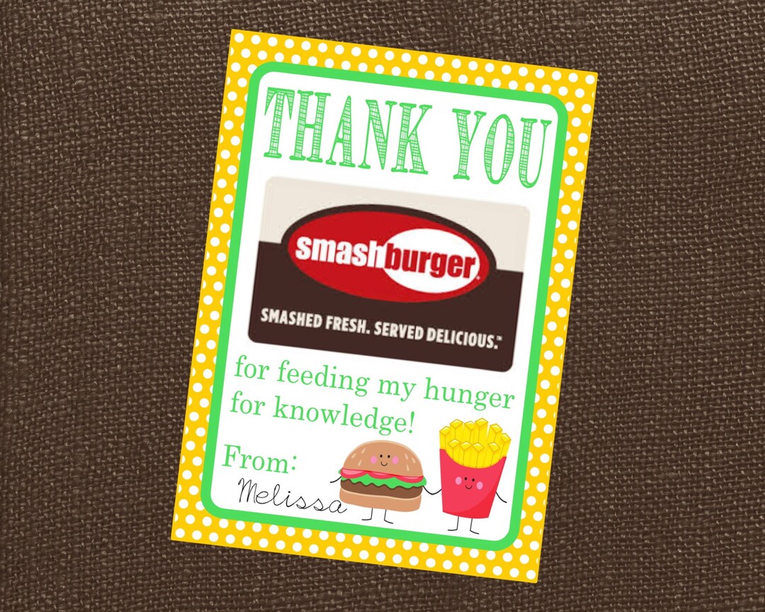 Thank You for Feeding My Hunger for Knowledge! Teacher Appreciation ...