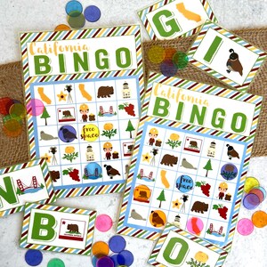 Printable California State Bingo Game. 12 Card Bingo Game Set for ...