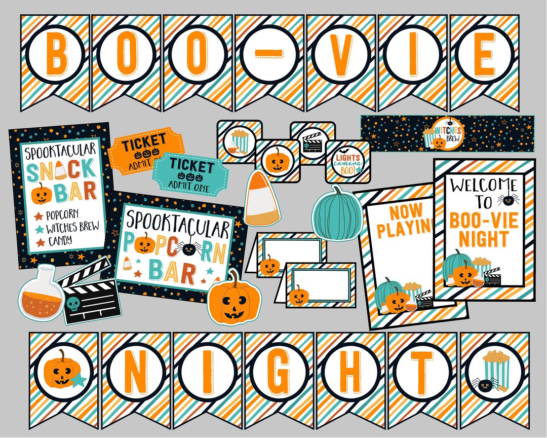 Halloween Movie Night Mini Party Package. Printable Party for Halloween ...