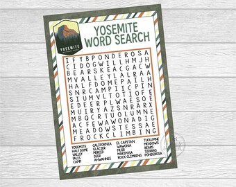 National Parks Word Search - Etsy