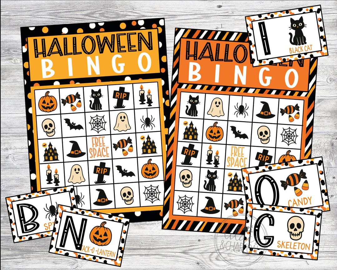 Printable Halloween Bingo Game Set! 12 Card Set. Instant Digital ...
