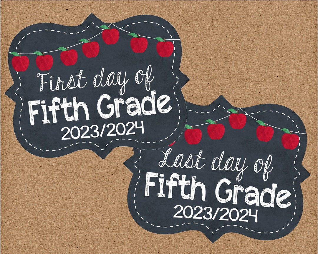 Fifth Grade First Day of School Sign. First Day Back to School Photo ...