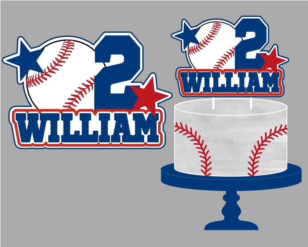 Printable Baseball Birthday Cake Topper. Personalized Birthday Cake ...