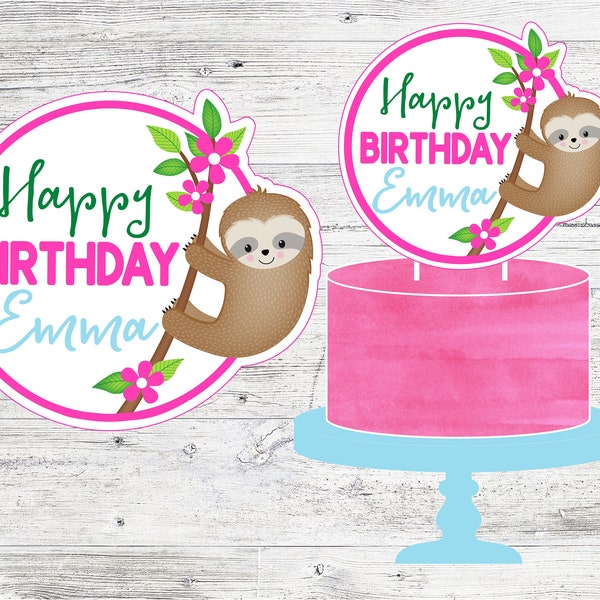 Sloth Cake Topper Birthday - Etsy