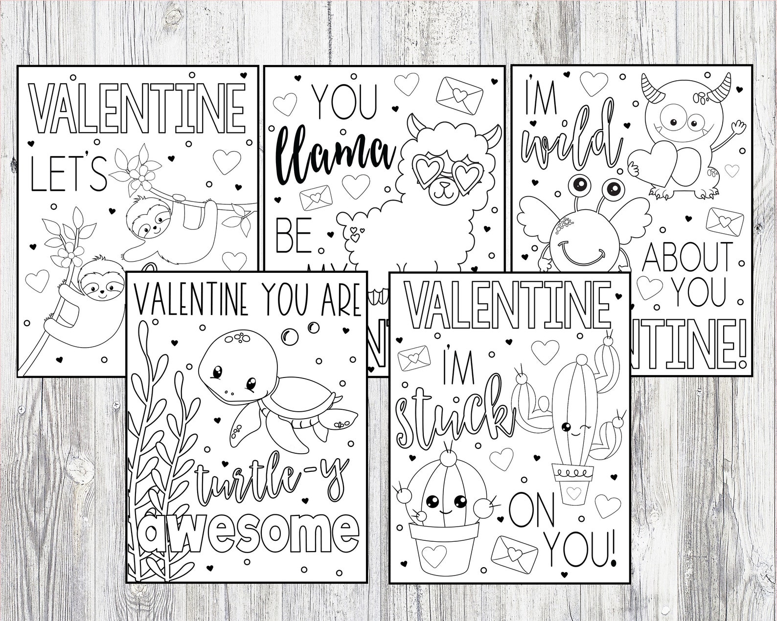 Printable Valentine's Day Coloring Pages for Kids or - Etsy