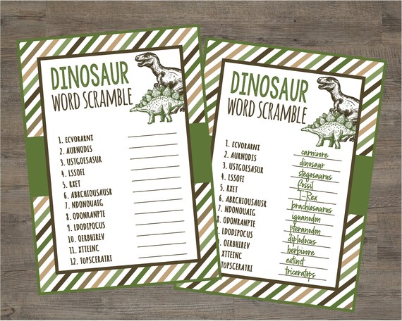 Dinosaur Word Scramble. Printable Instant Digital Download. | Etsy