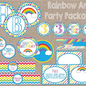 Rainbow Art Party Package! Digital Party Package Perfect for Rainbow ...