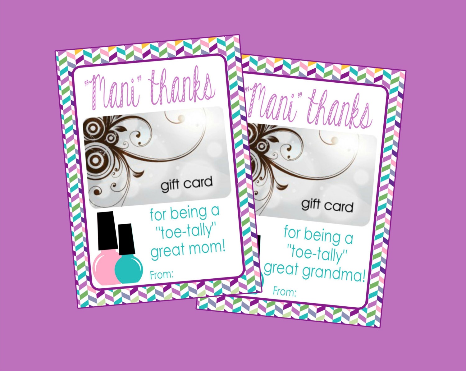 Mani Thanks for Being "toe"-tally Great Card & Tag Set. Mani Pedi Gift ...