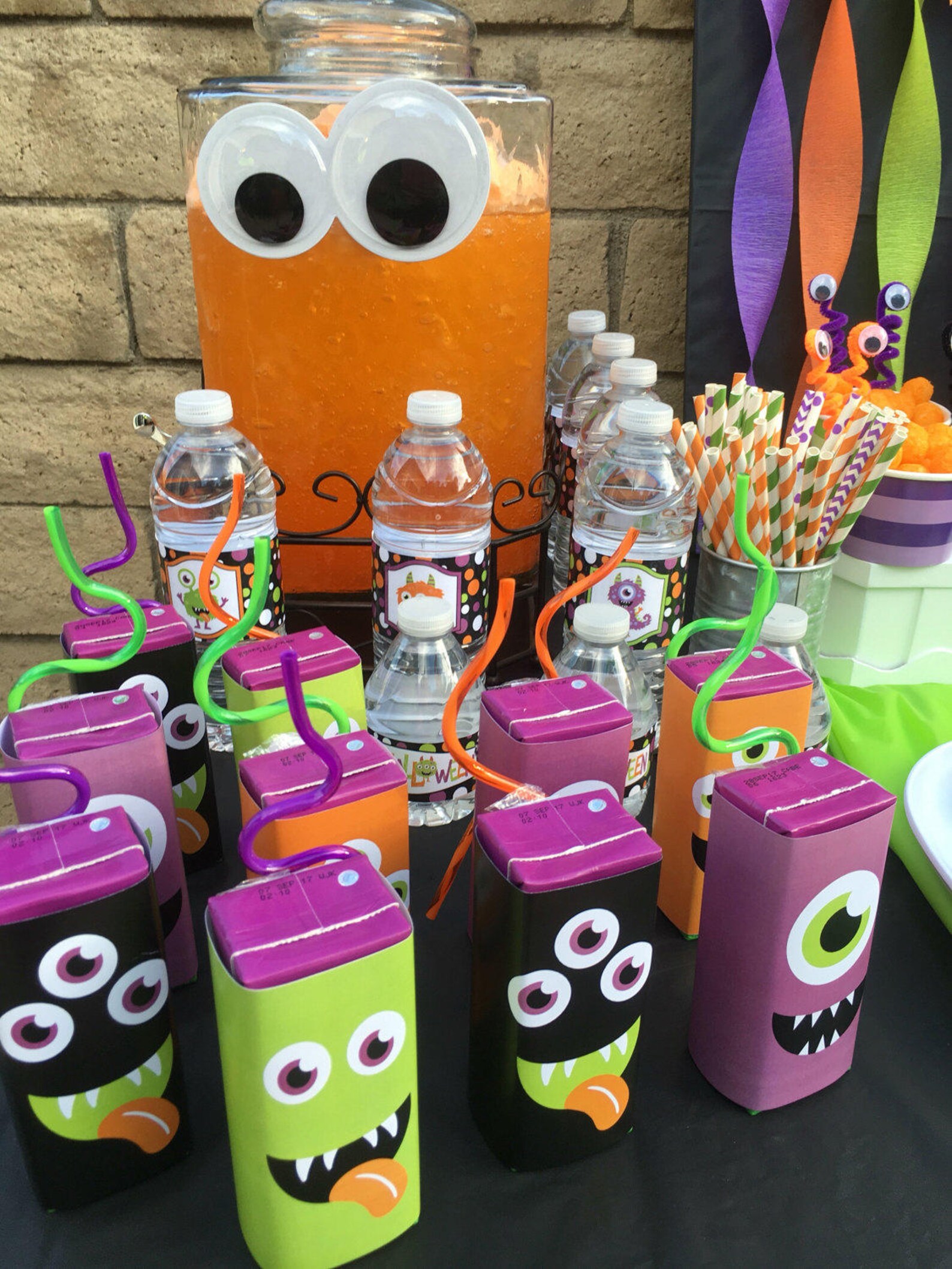 Halloween Monster Juice Box Wrappers. Instant Digital Download. 4 Color ...