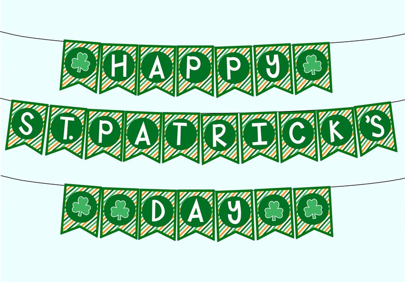 St. Patrick's Day Banner. Printable Banner. Lucky Happy - Etsy