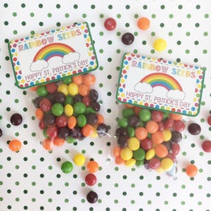 Rainbow Seeds Tag & Bag Topper for St. Patrick's Day. Digital Instant ...