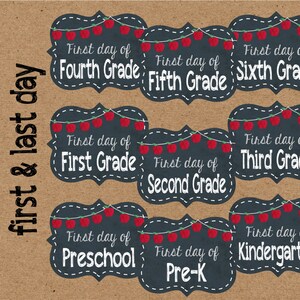 First & Last Day of School Signs. Full Set, Grades Preschool Through ...