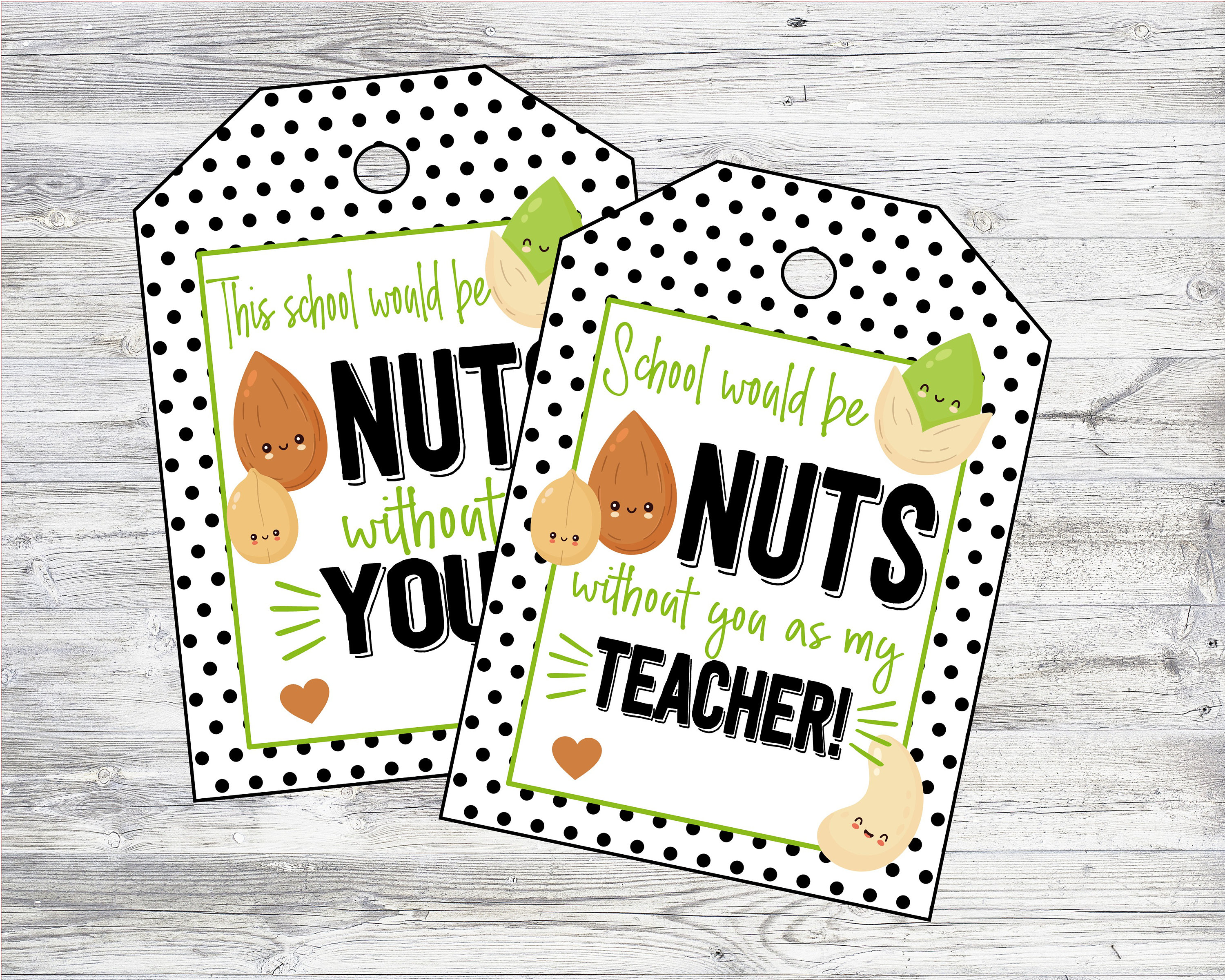 Printable Nut Teacher & School Staff Appreciation Tags. School Would Be ...