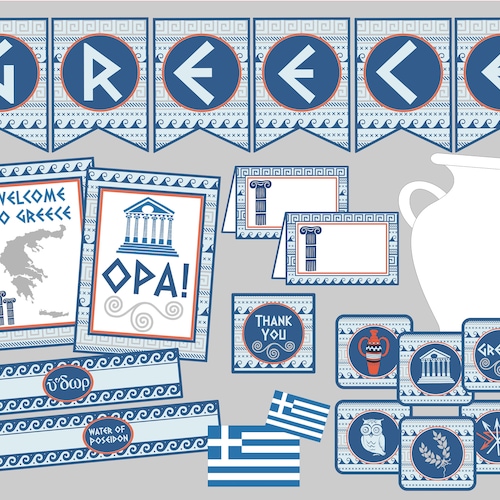 Greek Themed Photo Booth Props Instant Download PRINTABLES - Etsy