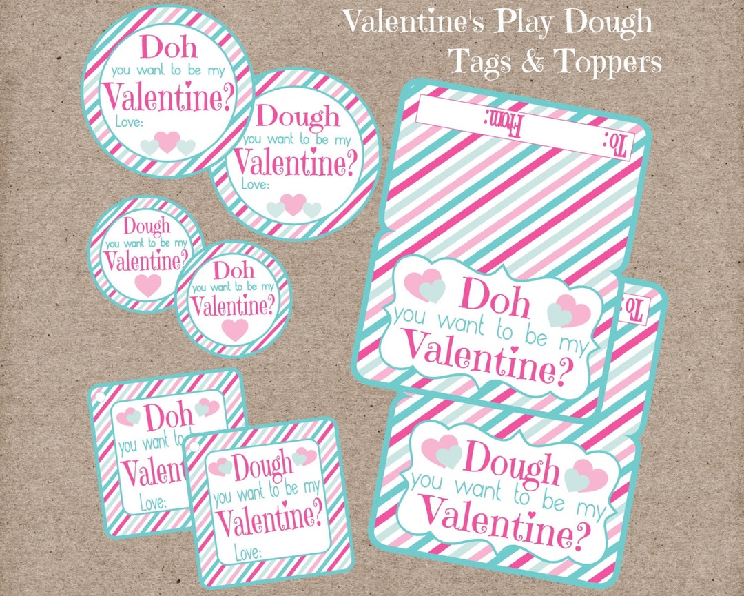 Valentine's Day Play Dough Tags, Stickers, and Bag Toppers. Perfect for ...