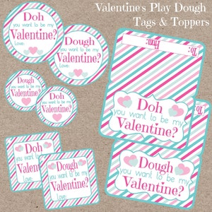Valentine's Day Play Dough Tags, Stickers, and Bag Toppers. Perfect for ...