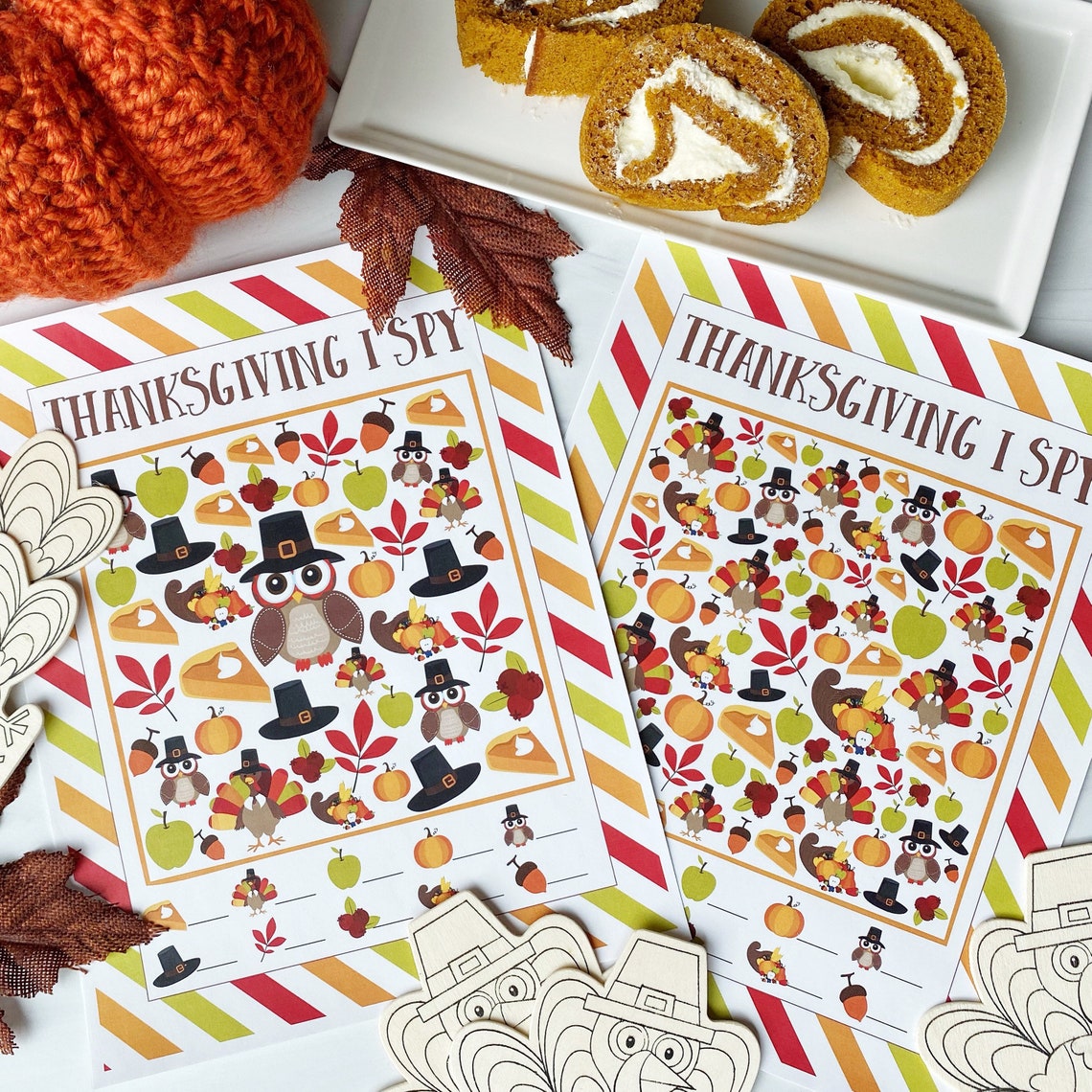 Thanksgiving I Spy Printable Games. 5 Different Sheets Easier - Etsy