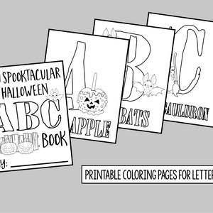 Printable Halloween ABC Coloring Pages for Kids. Incl: Letters A-Z ...