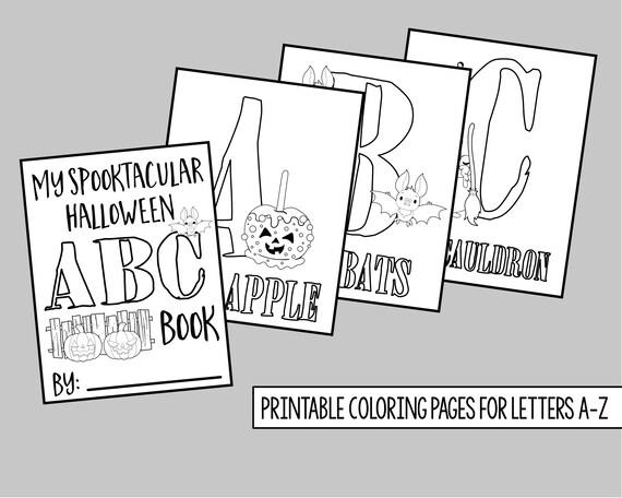 Printable Halloween ABC Coloring Pages for Kids. Incl: Letters - Etsy