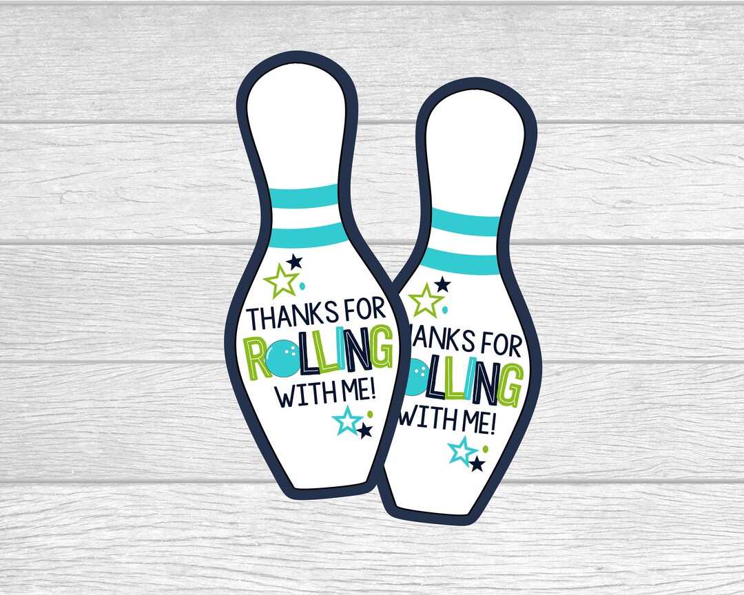 Printable Bowling Pin Party Favor Tags. Instant Digital Download Files ...