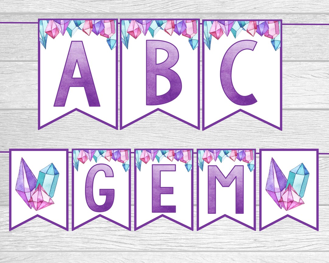 Printable Gem Party Banner. You're a Gem, She's A Gem, Gemstone Banner ...