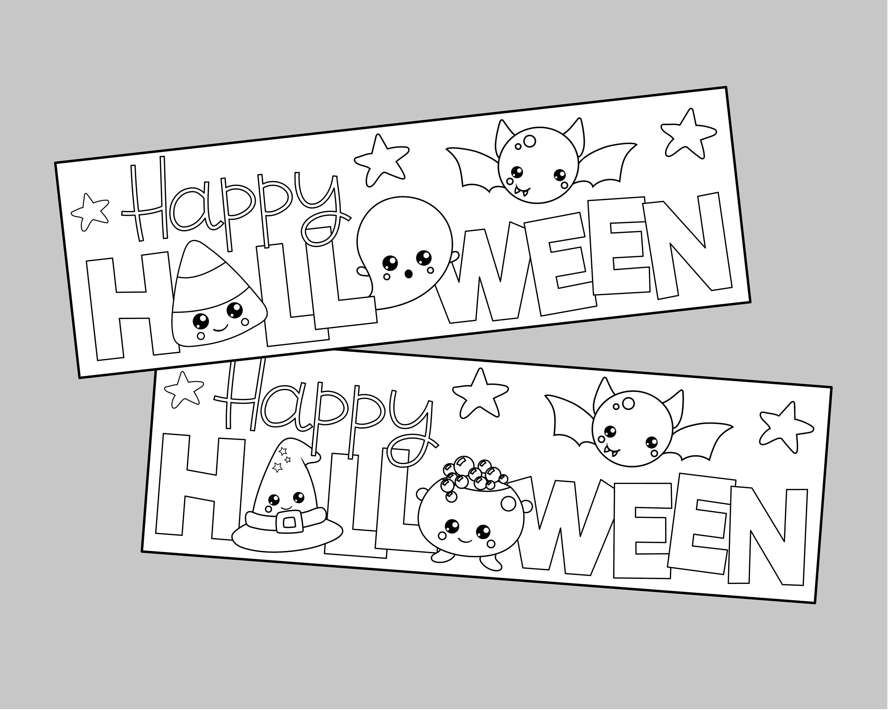 DIY Halloween Bookmarks. Print & Color Your Own Bookmark. - Etsy