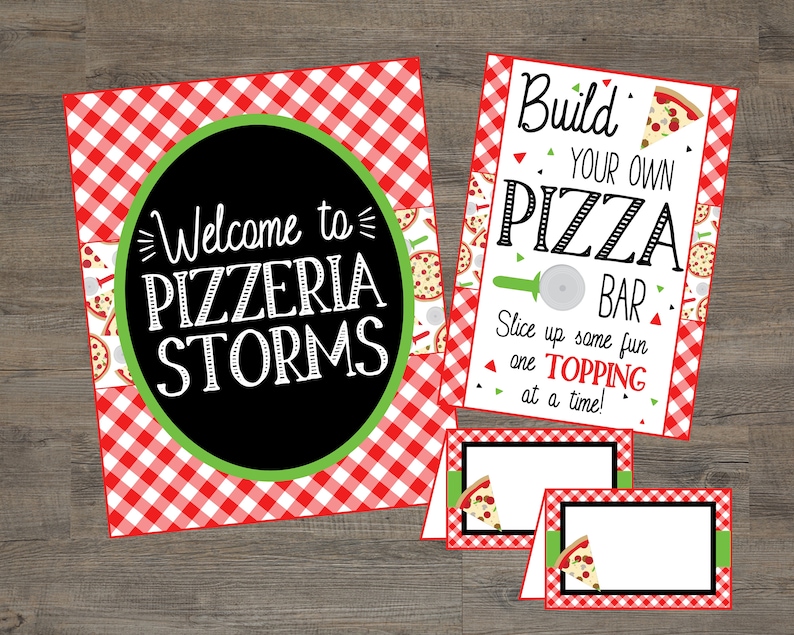 Personalized Family Pizza Night Set. Printable Pack Includes - Etsy