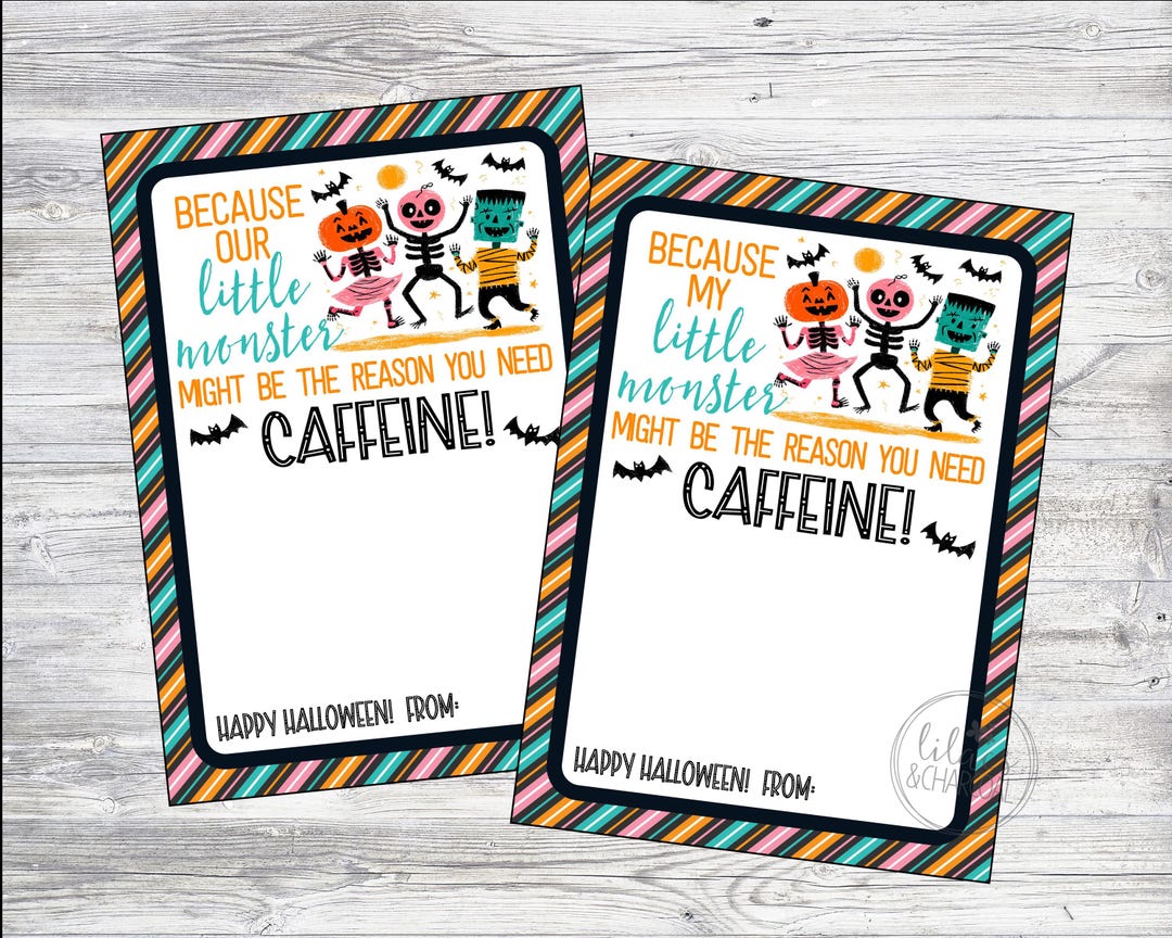 Printable Halloween Teacher Gift Card Holder. Because My Little Monster ...