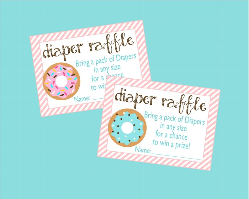 Donut Diaper Raffle Card. Donut Baby Shower Baby Sprinkle | Etsy