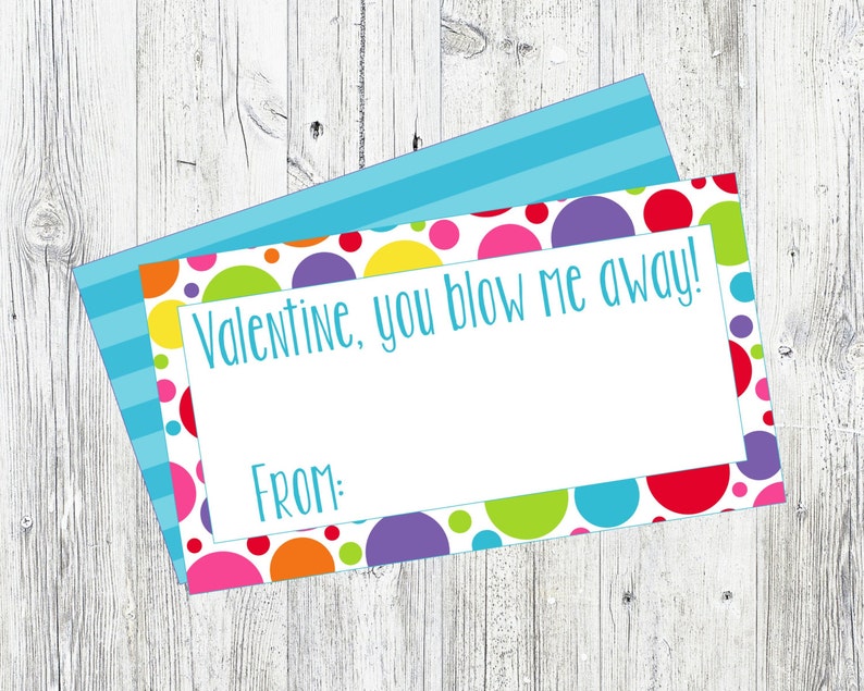 Valentines Bubbles Cards. Valentine You Blow Me Away. Instant - Etsy