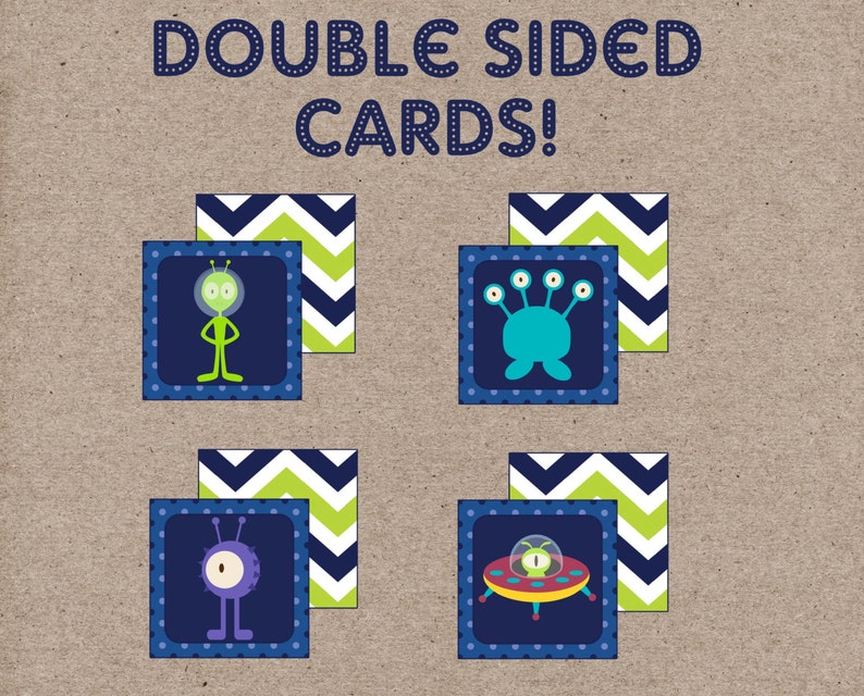 Space Alien Matching & Memory Game. Great Game for Toddlers | Etsy