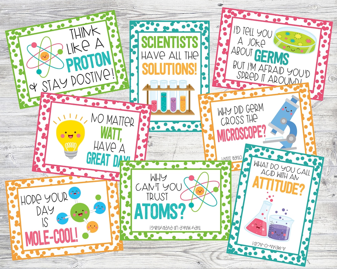 Science Lunch Box Notes & Jokes. Printable School Lunch Box Notes ...