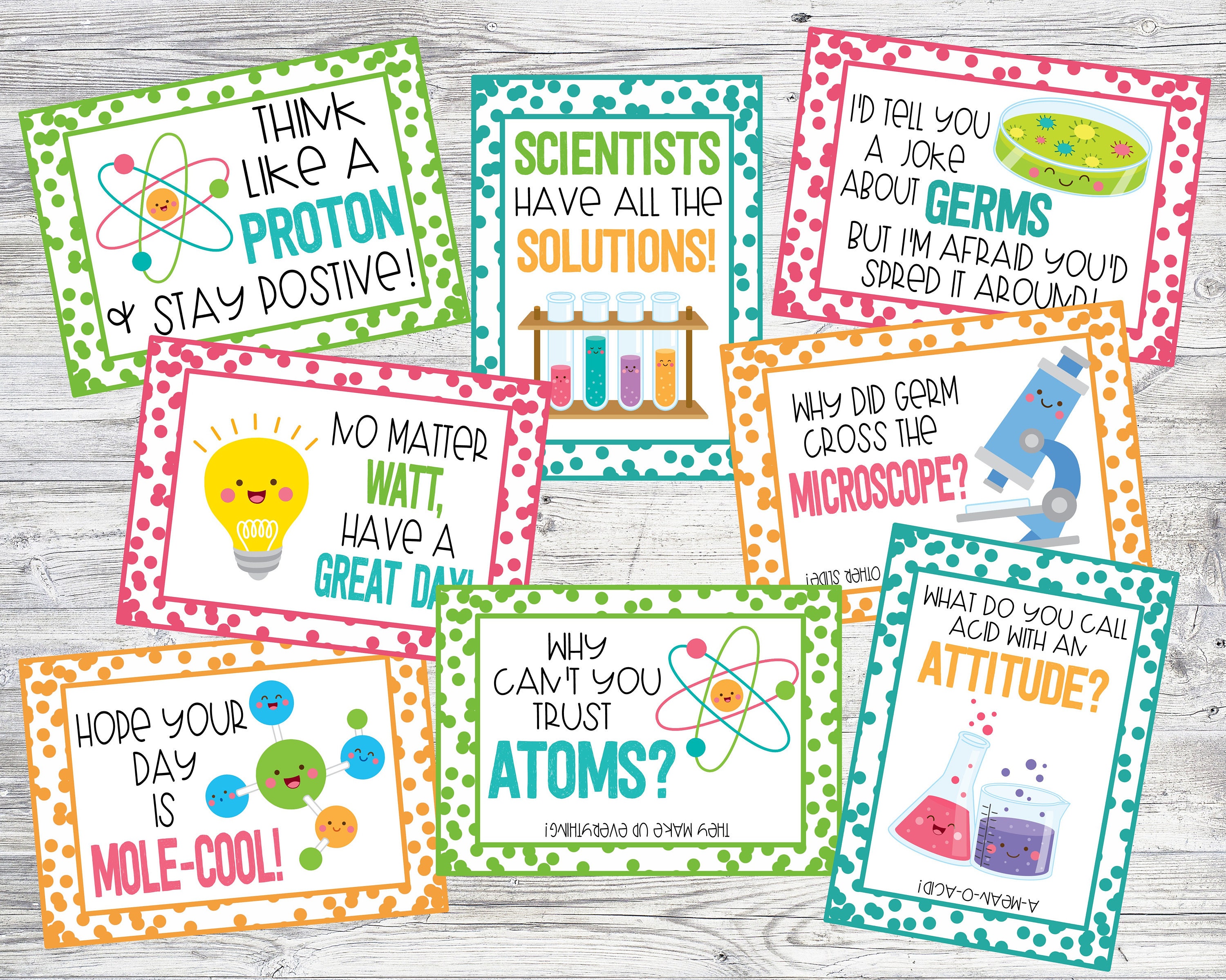 Science Lunch Box Notes & Jokes. Printable School Lunch Box Notes ...