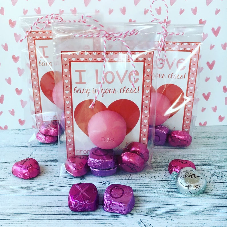 Teacher Valentine's Day Lip Balm Card. Valentine's Day Teacher's Gift ...