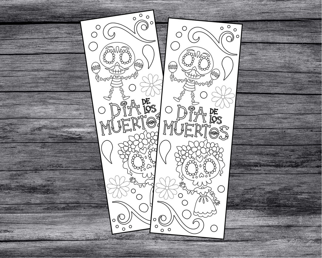 DIY Dia De Los Muertos Bookmarks. Print & Color Your Own Bookmark ...