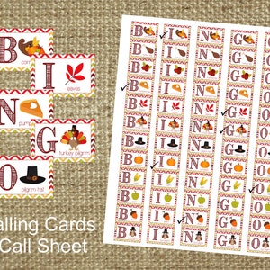 Thanksgiving Bingo Game! Includes 12 Game Cards, Calling Cards, and ...