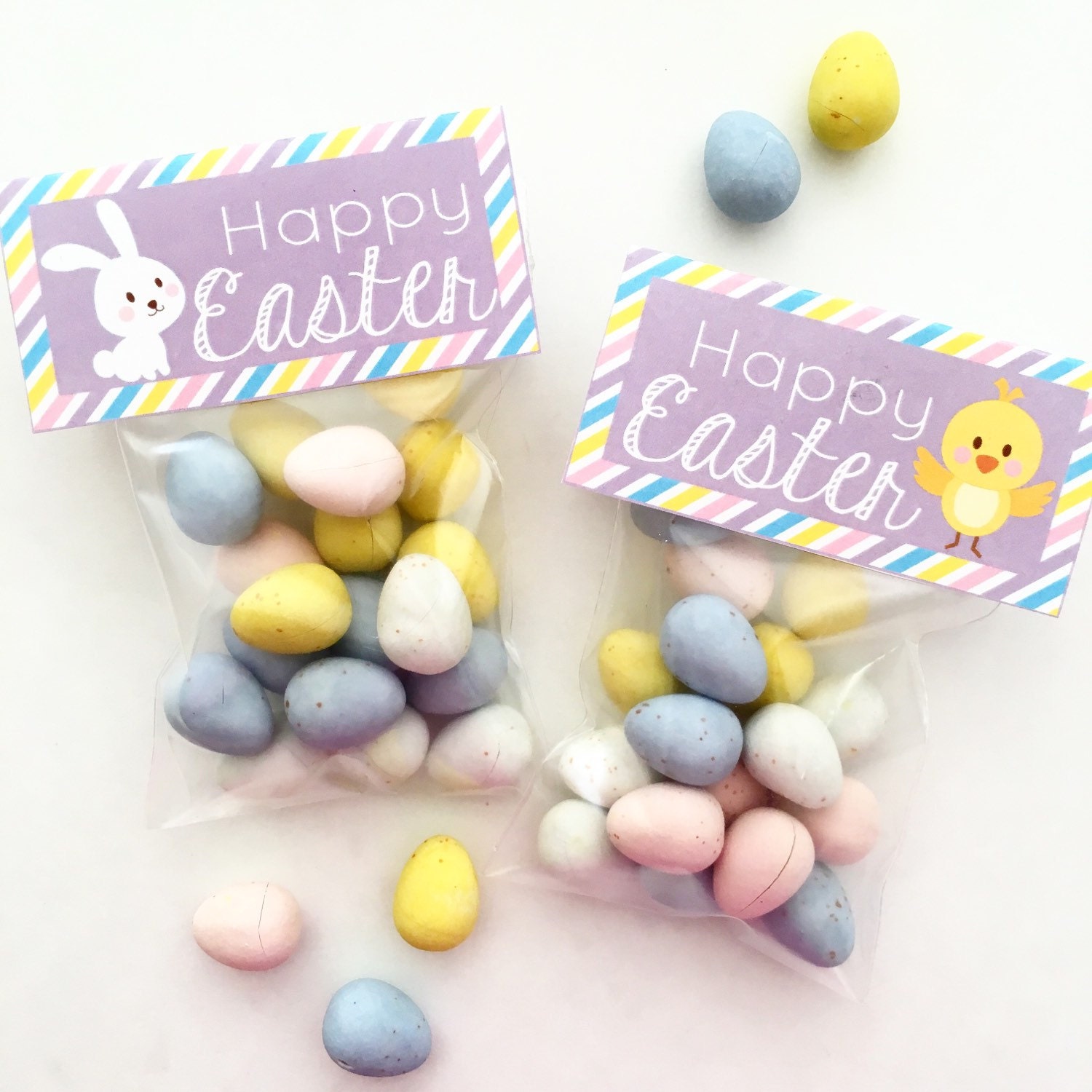 Happy Easter Tags and Bag Toppers. Bunny and Chick Easter | Etsy