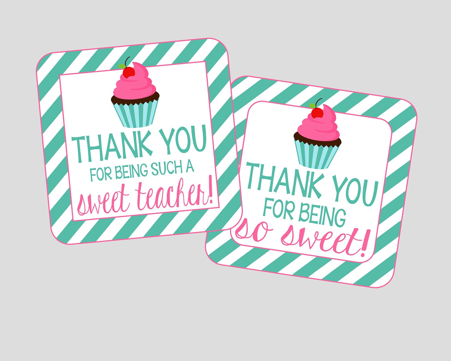 Cupcake Tags for Teacher's Gift or Thank You Gift. - Etsy