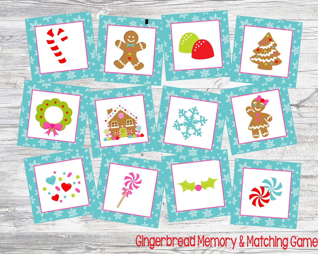 Printable Gingerbread Memory & Matching Game. Instant Digital Download ...